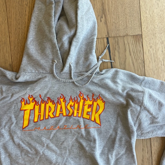 Thrasher | Tops | Thrasher Classic Grey Flame Hoodie | Poshmark